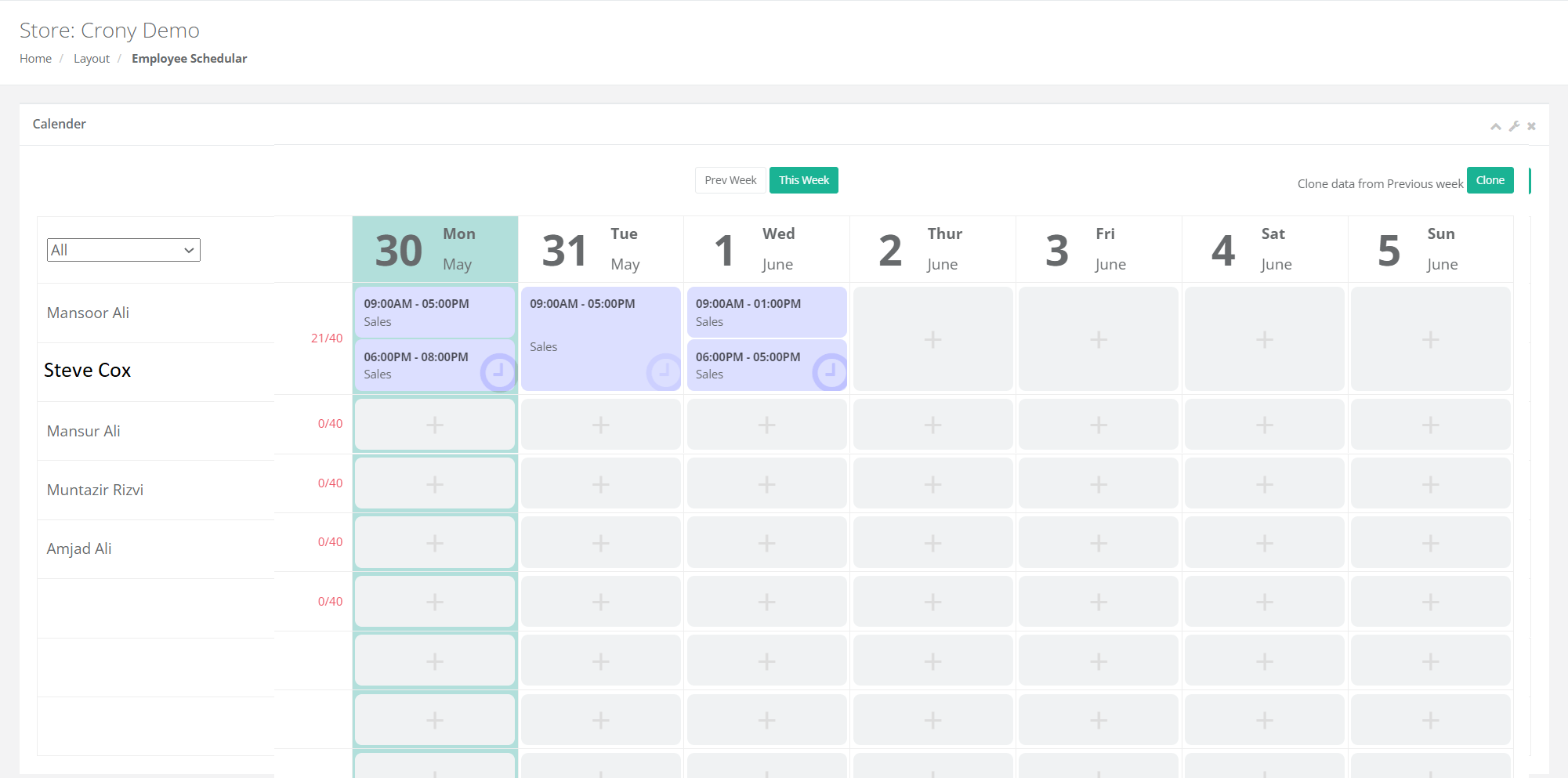 Time Clock and Scheduling – CronySoft